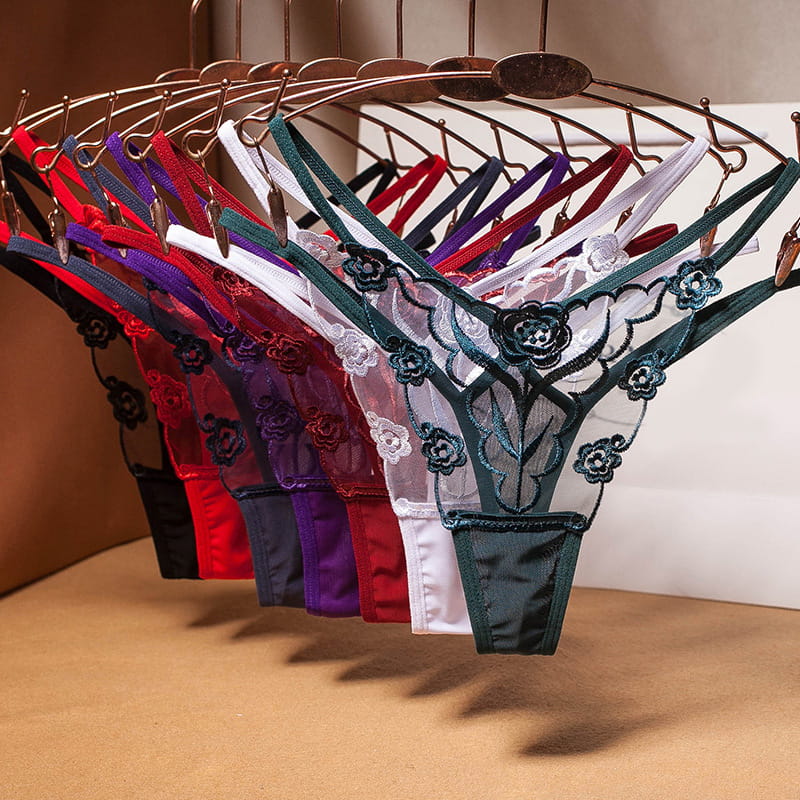 Koronkowe stringi Flower 8356 – bielizna premium | Garderóbka